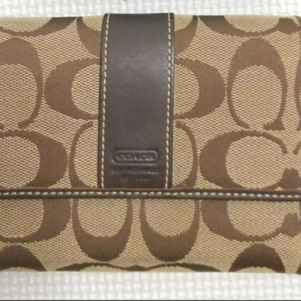 Coach Monogram Bifold Wallet - Gem